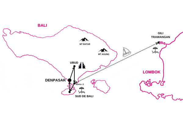 Circuit Combiné Jungle, île de Gili et Sable de Bali en 12 nuits Bali ...